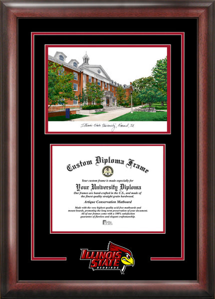 Illinois State Redbirds 11w x 8.5h Spirit Graduate Frame with Campus I ...